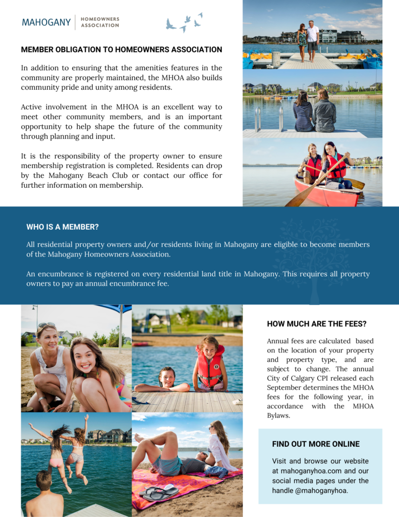 MHOA Fact Sheets & Infographics - Mahogany Homeowners Association